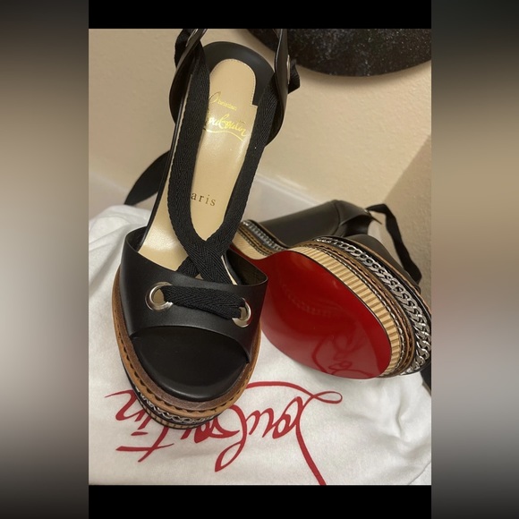 Christian Louboutin | Shoes | Christian Louboutin Tribuli Lace Up Wedge ...